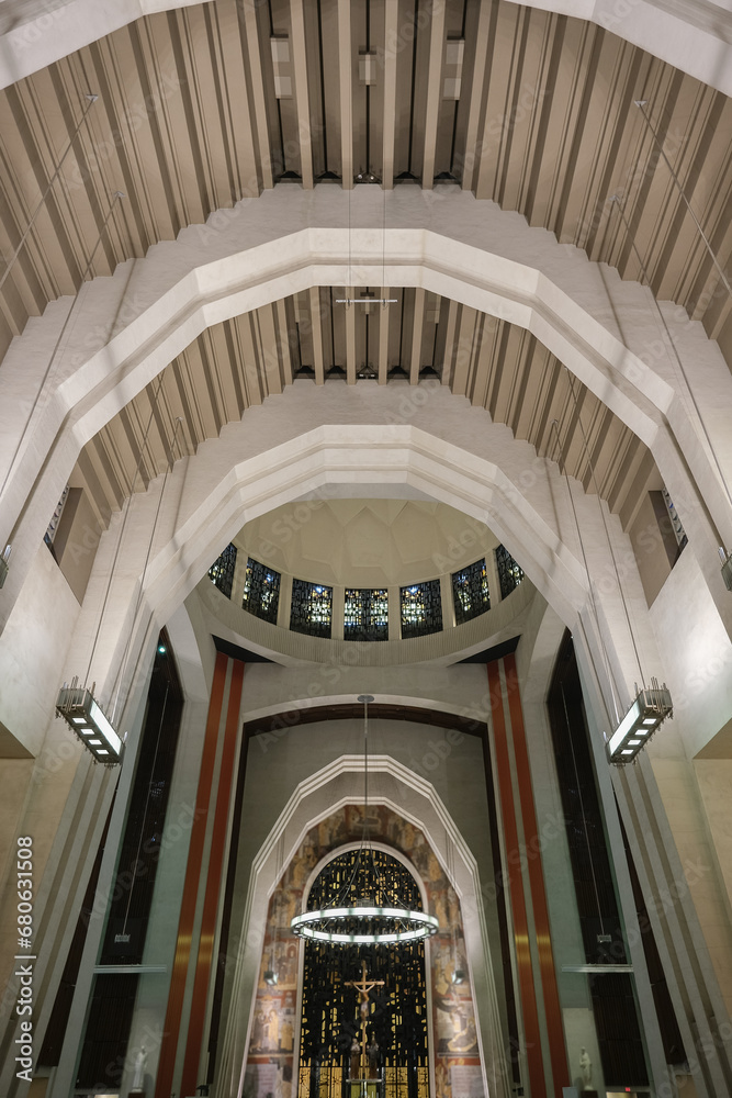 Art Deco interiors of Catholic minor basilica national shrine with ...