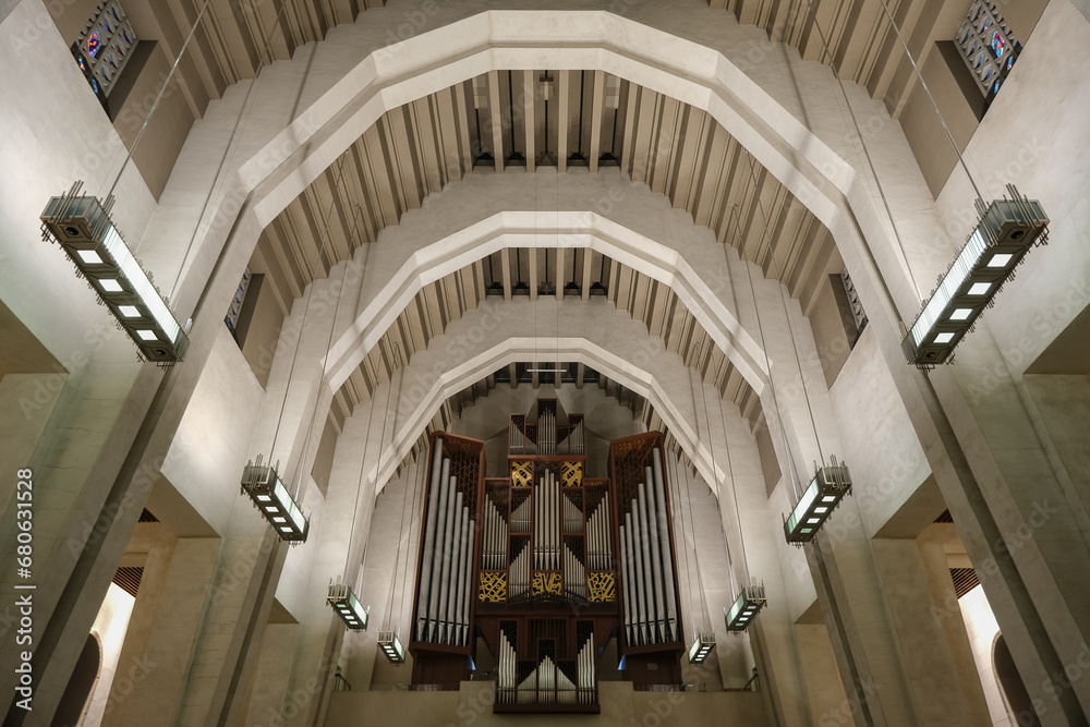 Art Deco interiors of Catholic minor basilica national shrine with ...