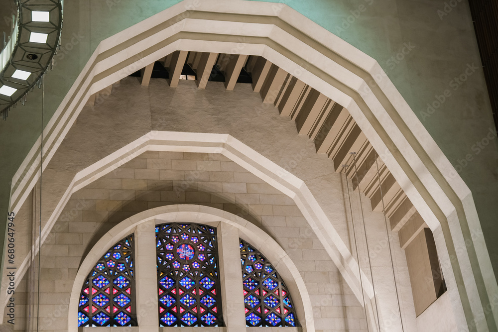 Art Deco interiors of Catholic minor basilica national shrine with ...