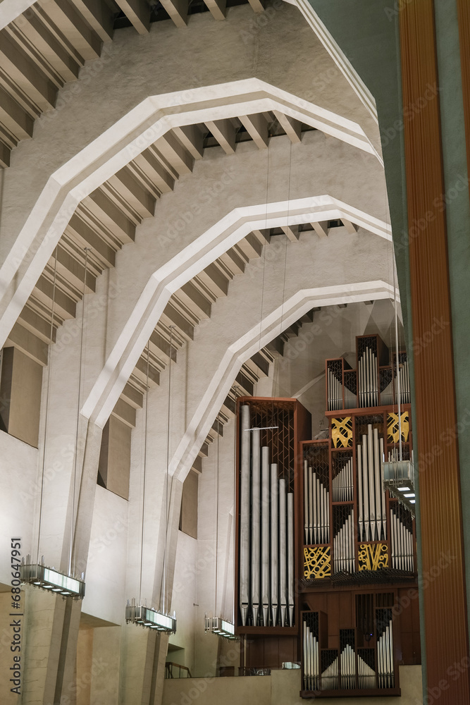 Art Deco interiors of Catholic minor basilica national shrine with ...