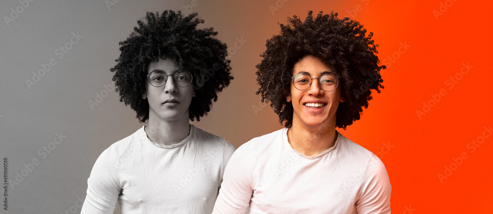 Depression In Young People. Millennial Black Guy Suffering Mood Swings ...