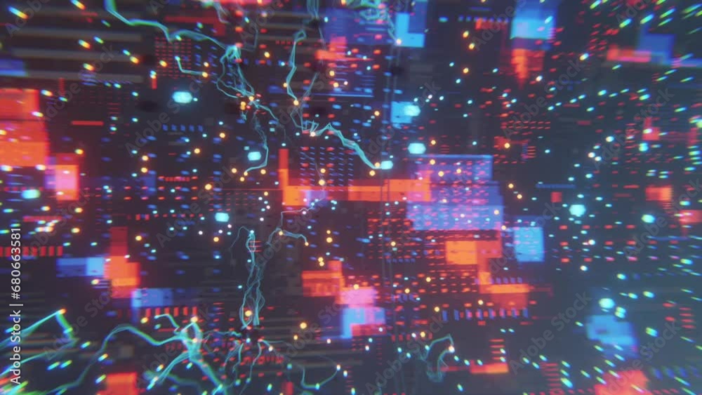 Neural network animation with electric synapses, AI intergration, macro ...