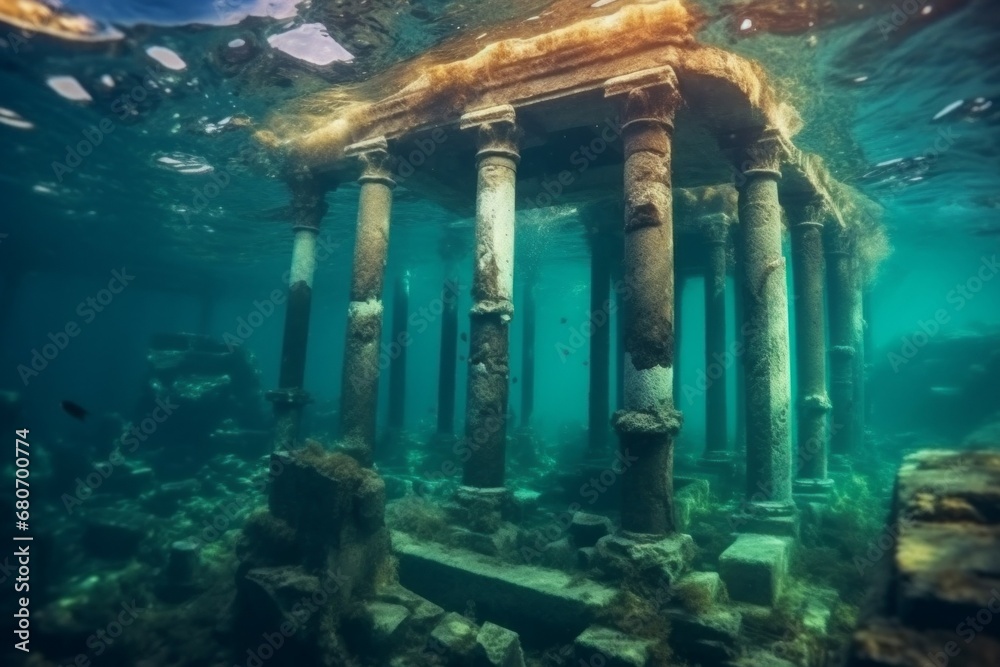 Legendary Atlantis. The sunken continent of an ancient highly developed ...