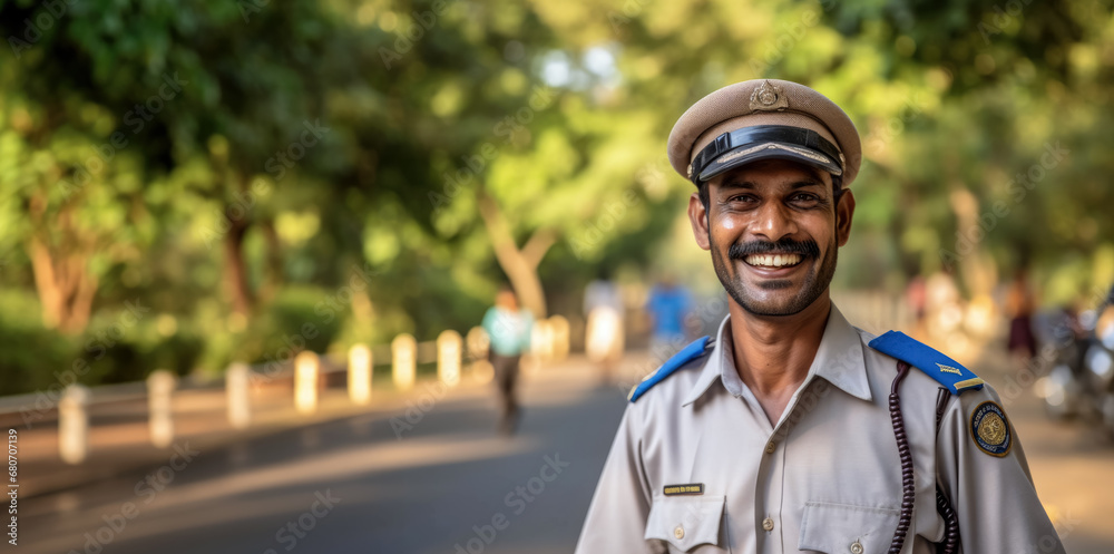 Mixed race man working as police officer or cop, closeup portrait ...