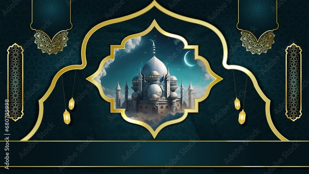 animated luxury islamic background , muslim mosque , islamic design ...