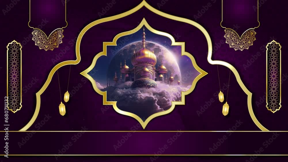animated luxury islamic background , muslim mosque , islamic design ...
