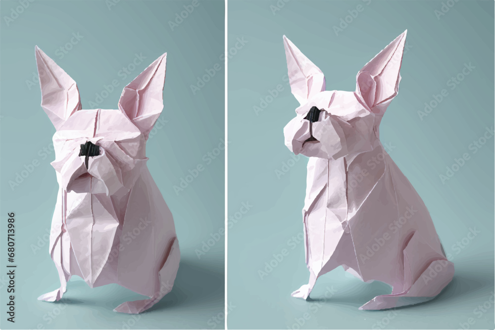 Dog Origami art. origami paper dog isolated on background. dog origami ...