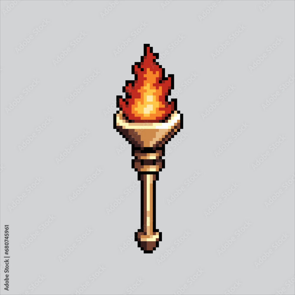 Pixel art illustration Torch. Pixelated Torch. Torch pixelated for the ... Pixel art illustration Torch. Pixelated Torch. Torch pixelated for the ...