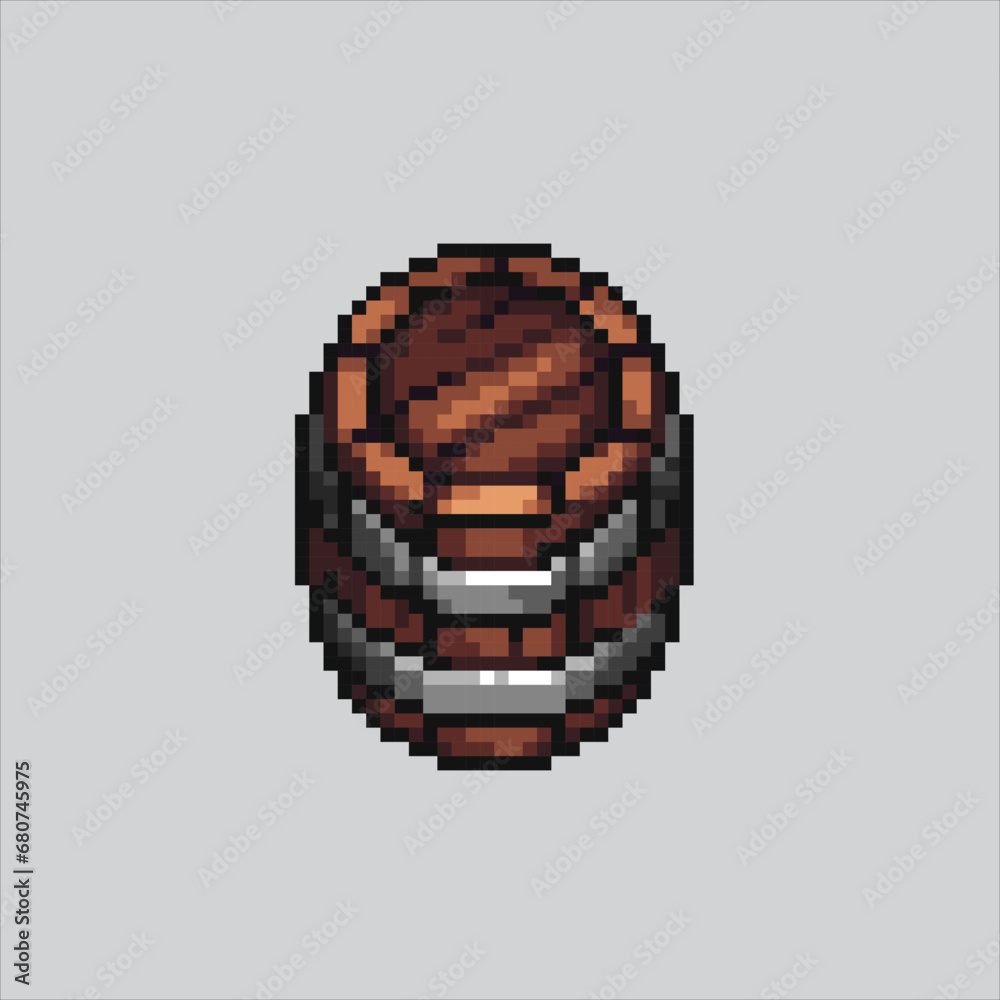 Pixel art illustration Wooden Box. Pixelated Wooden Box. Wooden Box ...