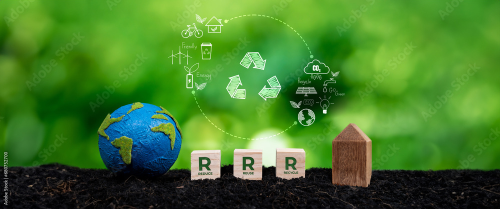 Foto de Eco friendly green business company commitment to RRR recycle ...