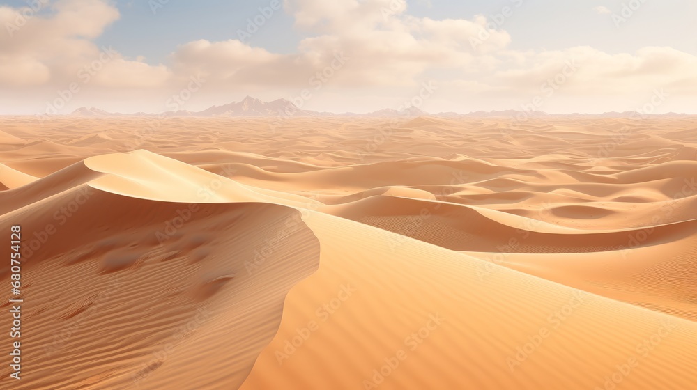model of a sprawling desert with magically realistic dunes AI generated ...