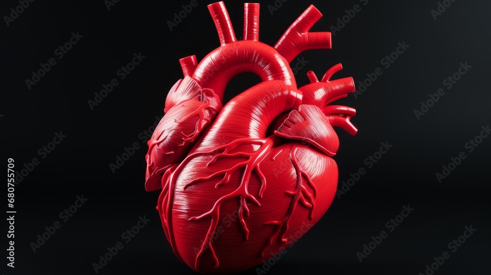 n anatomically correct model of a human heart on a pure white ...