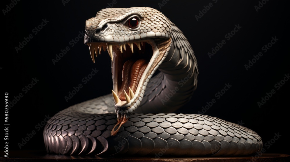hyper-realistic model of a cobra ready to strike AI generated ...