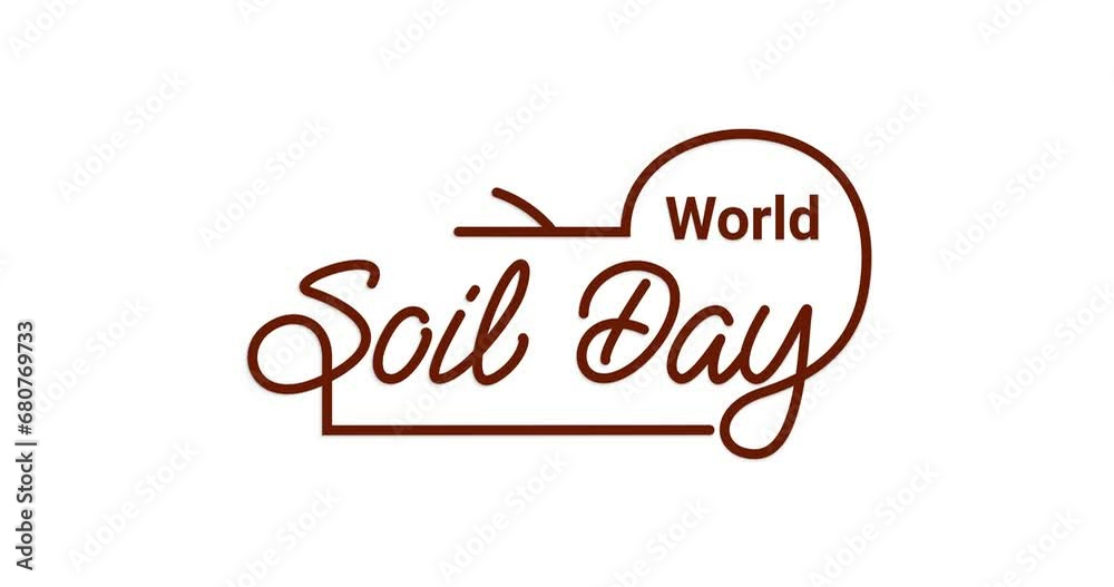 World Soil Day lettering text animation with alpha channel. Handwritten ...