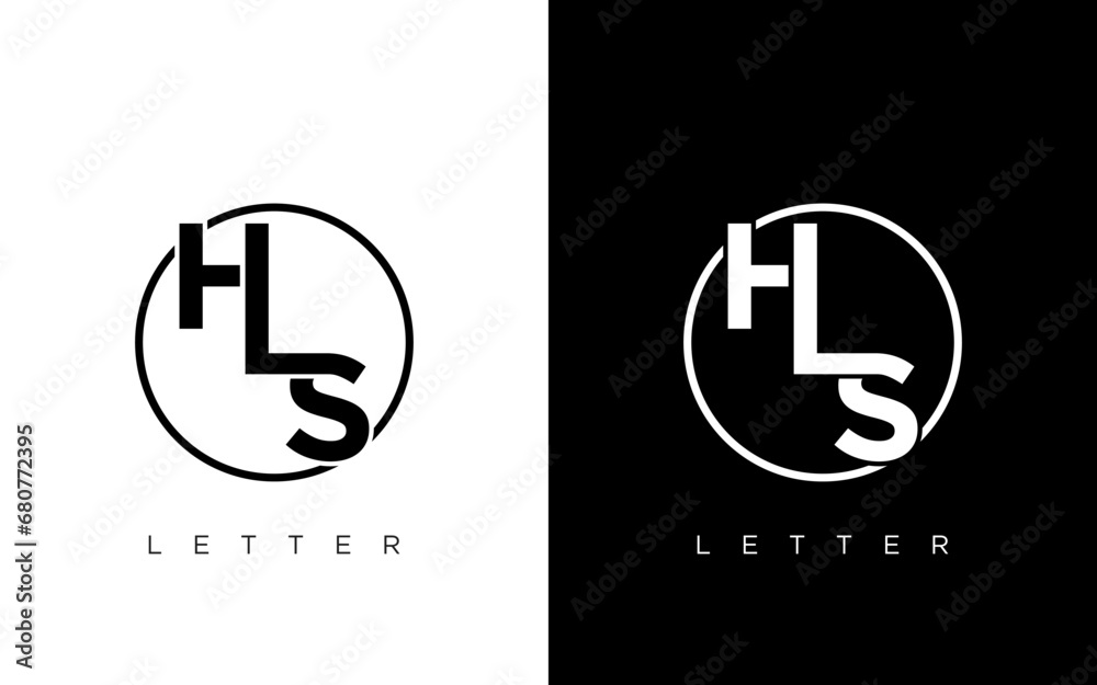 HLS letter logo design with black background in illustrator, vector ...