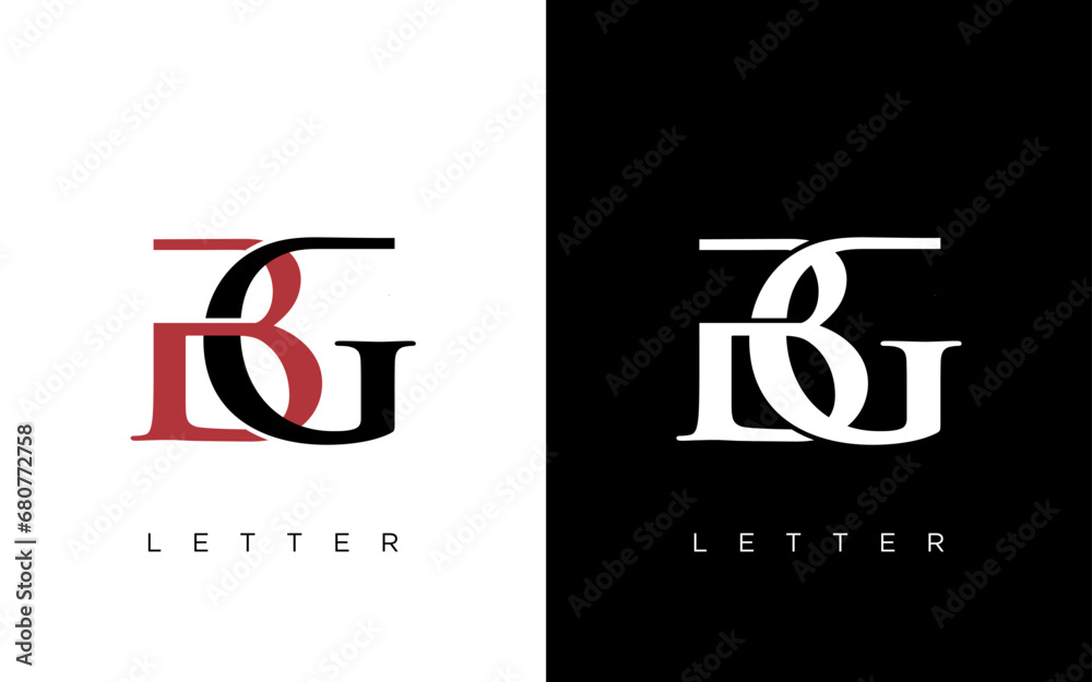 BG letter logo template elements. BG letter vector illustration logo ...