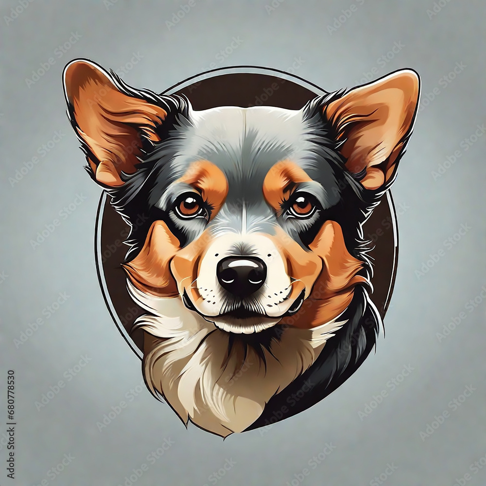 logo en vector de la cara de perro Stock Photo | Adobe Stock
