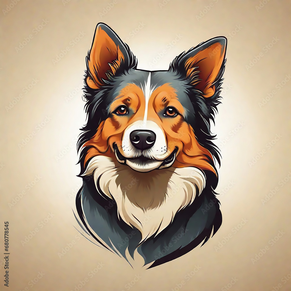 logo en vector de la cara de perro Stock Photo | Adobe Stock