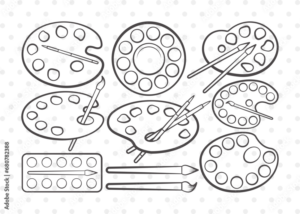 Paint Palette Clipart SVG Cut File | Paint Svg | Palette Svg ...