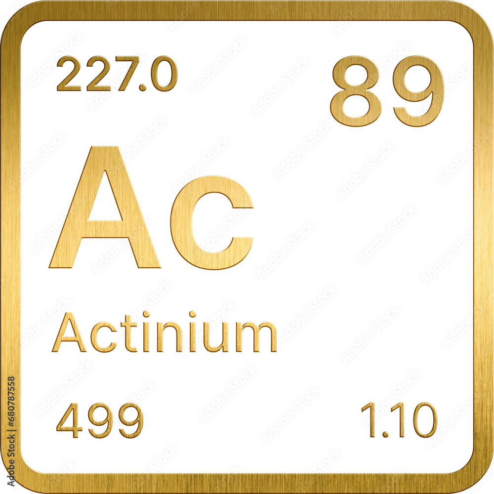 Golden 89. Actinium (Ac) Periodic table of the chemical elements Stock ...