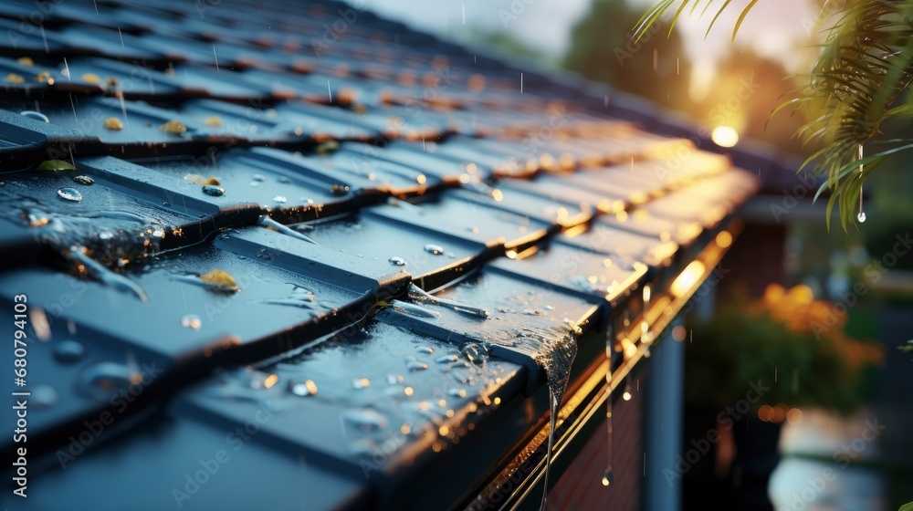 Rain Flows Down Roof , Wallpaper Pictures, Background Hd Stock ...
