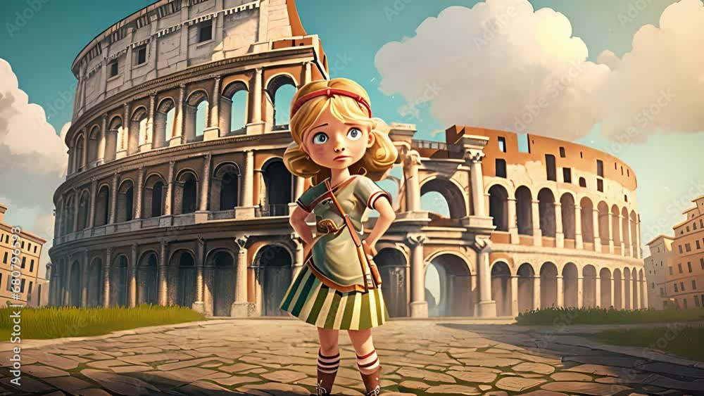 girl in ancient Rome, dressed in ancient Roman clothing. Created with ...
