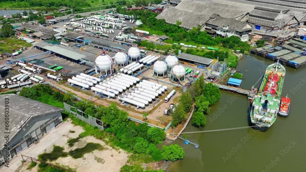 From above, the natural gas terminal looks like a complex maze of ...