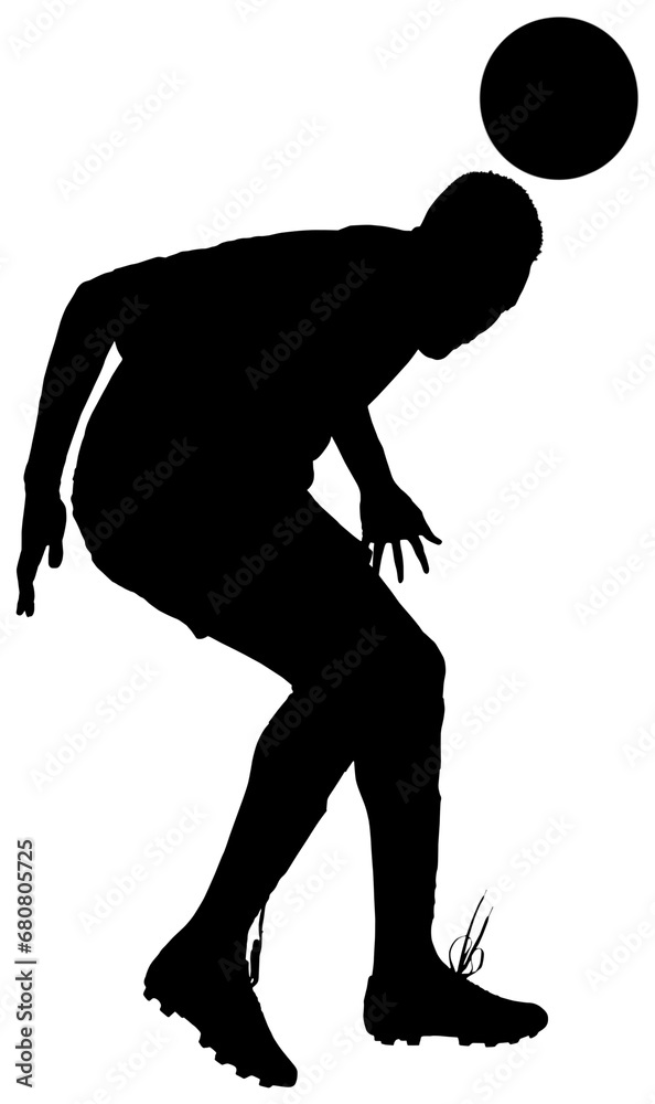 Digital png silhouette image of man bouncing ball on transparent ...