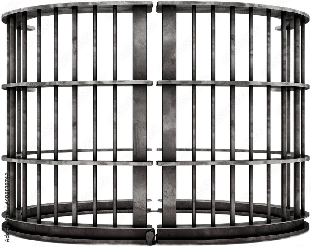 Rustic Iron Bar Isolated on Transparent Background, Prison Cell Design ...