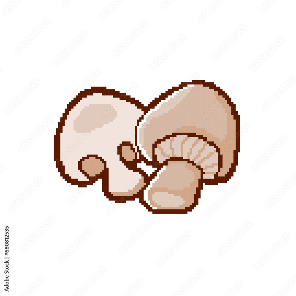 Vector pixel art mushroom stock vector illustration Stock Vector | Adobe Stock