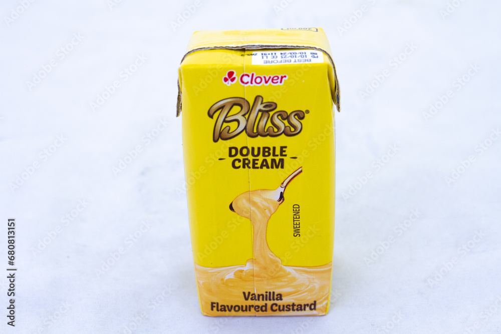 Johannesburg, South Africa - a box of Clover Bliss vanilla flavored ...