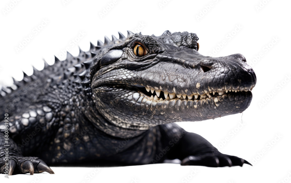 Foto de Black Color Angry Stunning Caiman Isolated on Transparent ...