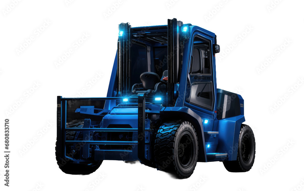 Colorful Blue Fork Lift Blue Spot Light Isolated on Transparent ...