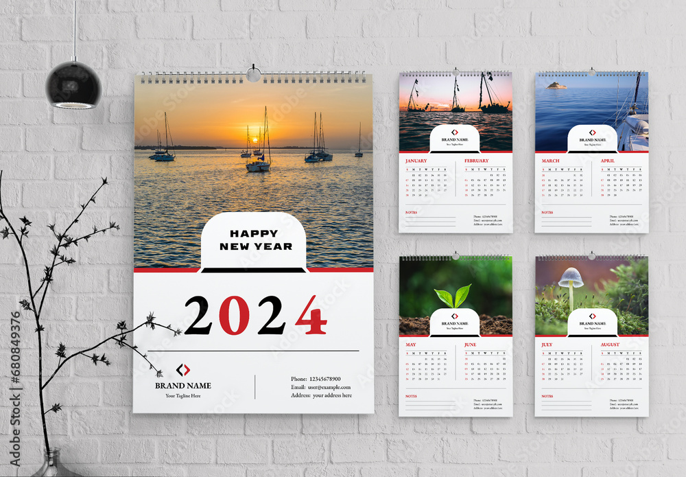 Wall Calendar Design Layout Stock Template | Adobe Stock
