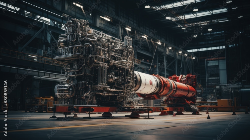 Rocket engineers building a rocket in an aerospace factory Stock Photo ...