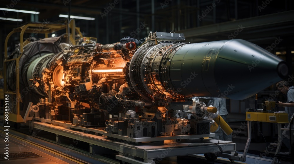 Rocket engineers building a rocket in an aerospace factory Stock Photo ...