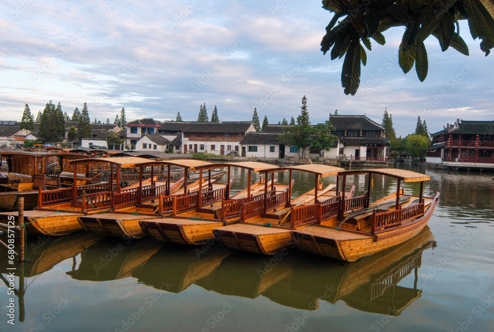 Zhujiajiao Ancient Town Cruise Dock, Qingpu, Shanghai, China, is a ...