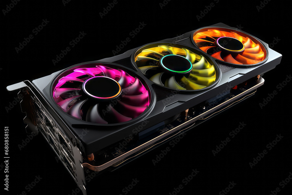 Close up of GPU Graphic card unit for PC computer technology Created ...