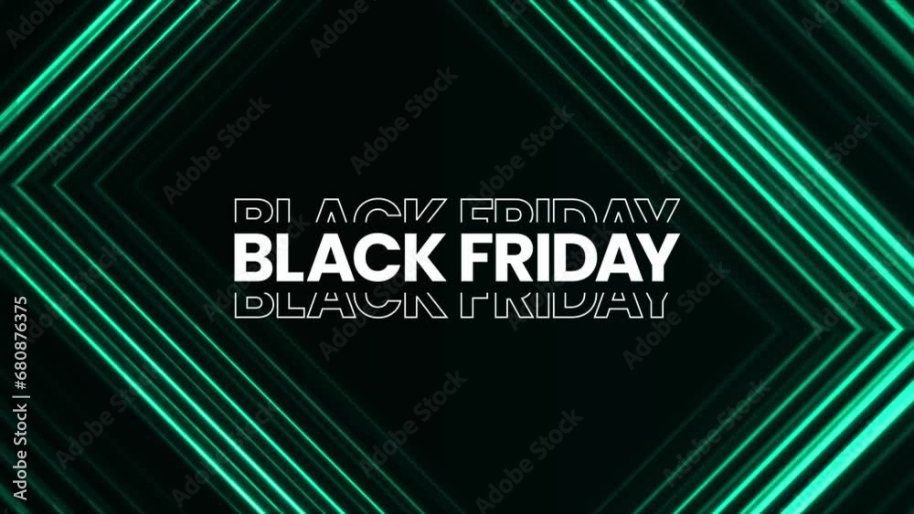 Black Friday graphic element with sleek neon lines. Bold black friday ...