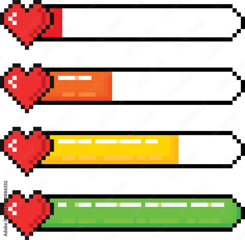 Vetor de Pixel Heart, Pixel SVG, Pixel Heart svg, Game Over svg, Health ...