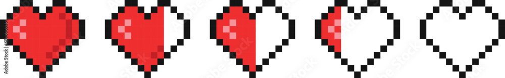 Pixel Heart, Pixel SVG, Pixel Heart svg, Game Over svg, Health Bar svg ...
