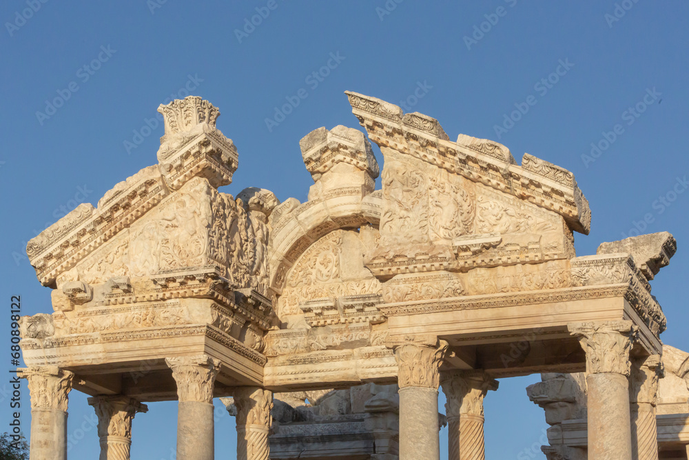 Fronton of Tetrapylon. The monumental gateway to the Temple of ...