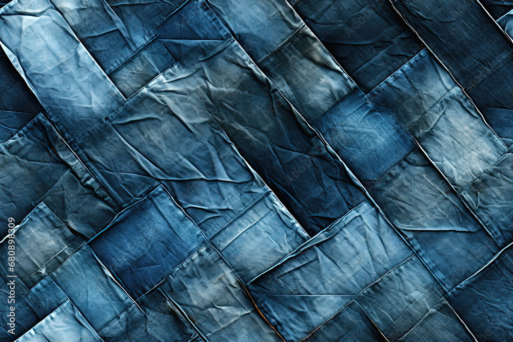 seamless texture pattern with seams and pleats of light blue denim on ...