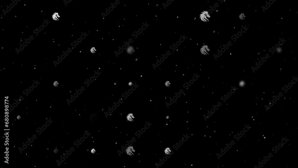 Template animation of evenly spaced dragon's head symbols of different ...