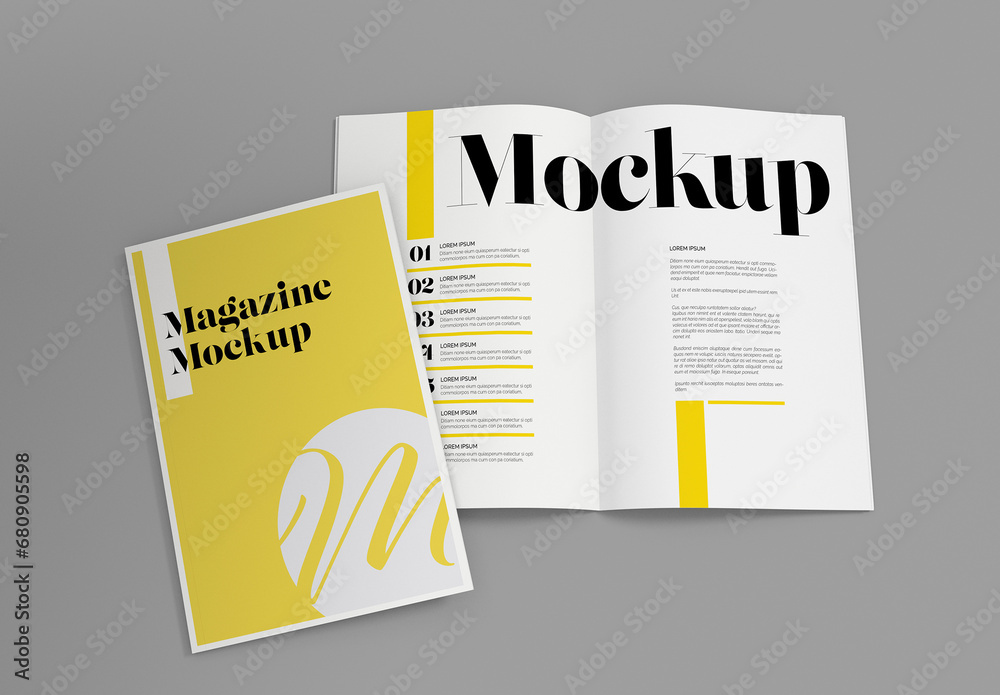 Close and Open Magazine Mockup Stock Template | Adobe Stock