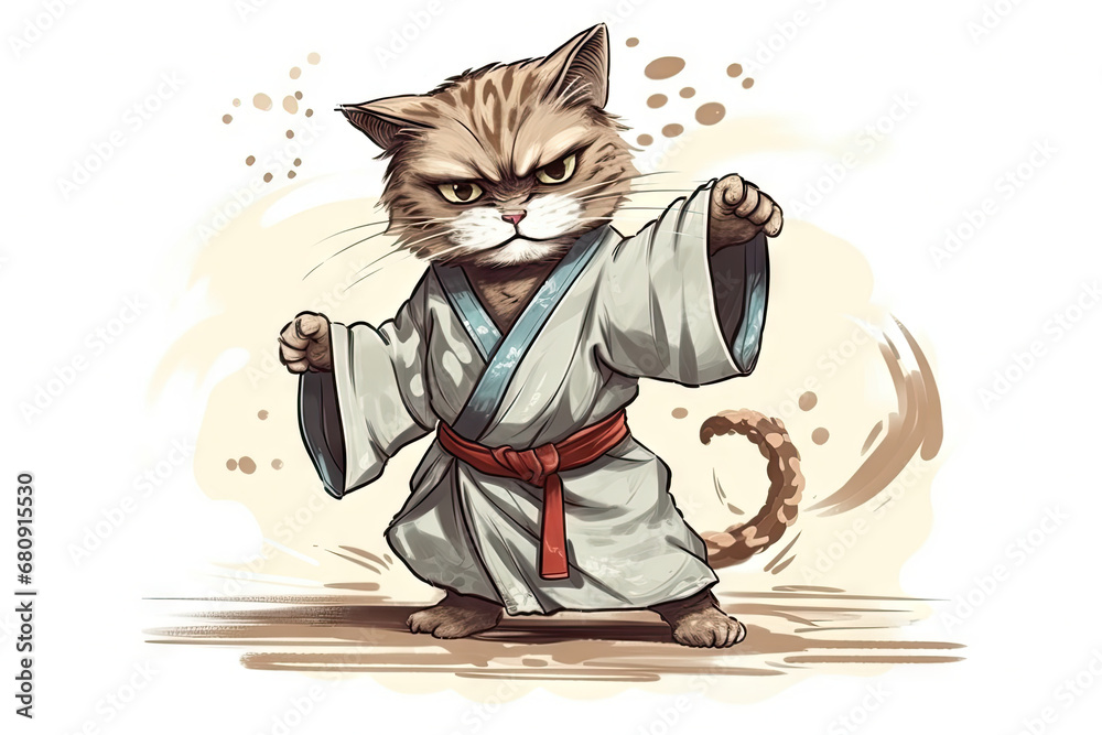 Ninja Cat, Cats Battle, Wushu Master is Fighting, Dangerous Oriental ...