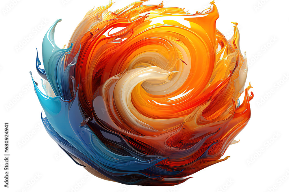 3d render of abstract glass sphere with blur and dispersion effect with ...