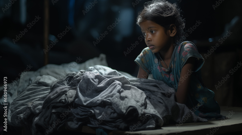 Young Girl Working in a Textile Factory in Bangladesh Stock Photo ...