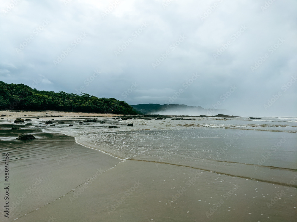 Costa Rican Beaches in the low season. sunny skies and blue waters with ...