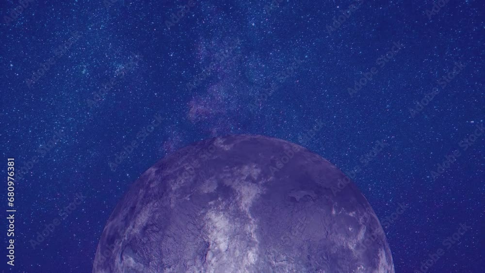 Video graphics of stars in space with animated cartoon objects. Stock ...